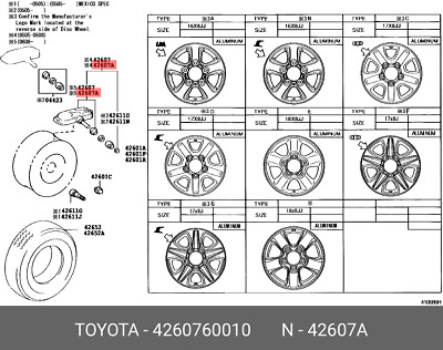 Genuine OE Valve Sub-Assembly Tire 4260760010 for Toyota 42607-60010 | eBay