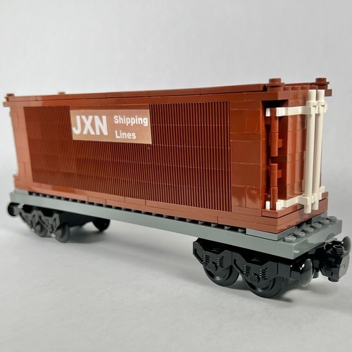 LEGO Train- Custom Brown Container Wagon MOC, USED, ALREADY BUILT. | eBay