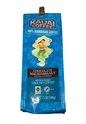 Coffee Ground Hawaiian Chocolate Macadamia Nut Caffeinated 100 Percent ...