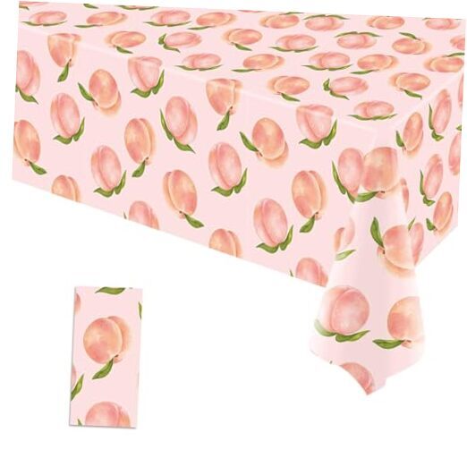 Peach Tablecloth Summer Sweet As A Peach Girls Birthday Themed Party 1 ...