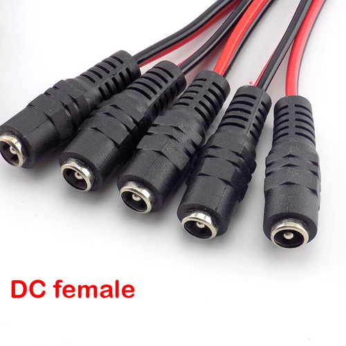 5PCS 12V DC Power Male Female Cable Plug Connector Socket Jack CCTV LED ...