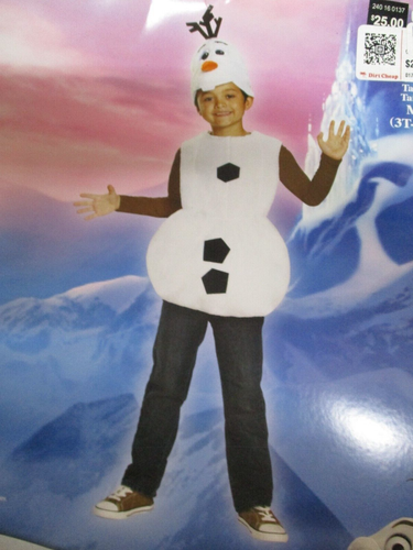 Olaf Costume Boys XS 3T-4T Frozen Suit Hat Disney Halloween White ...