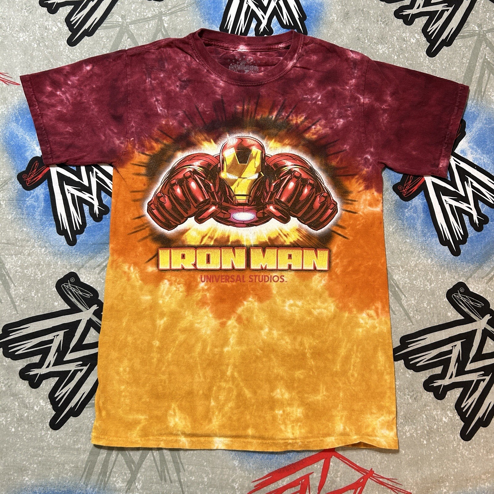 Universal Studios Iron Man Tie Dye Men's S T-Shirt MA… - Gem