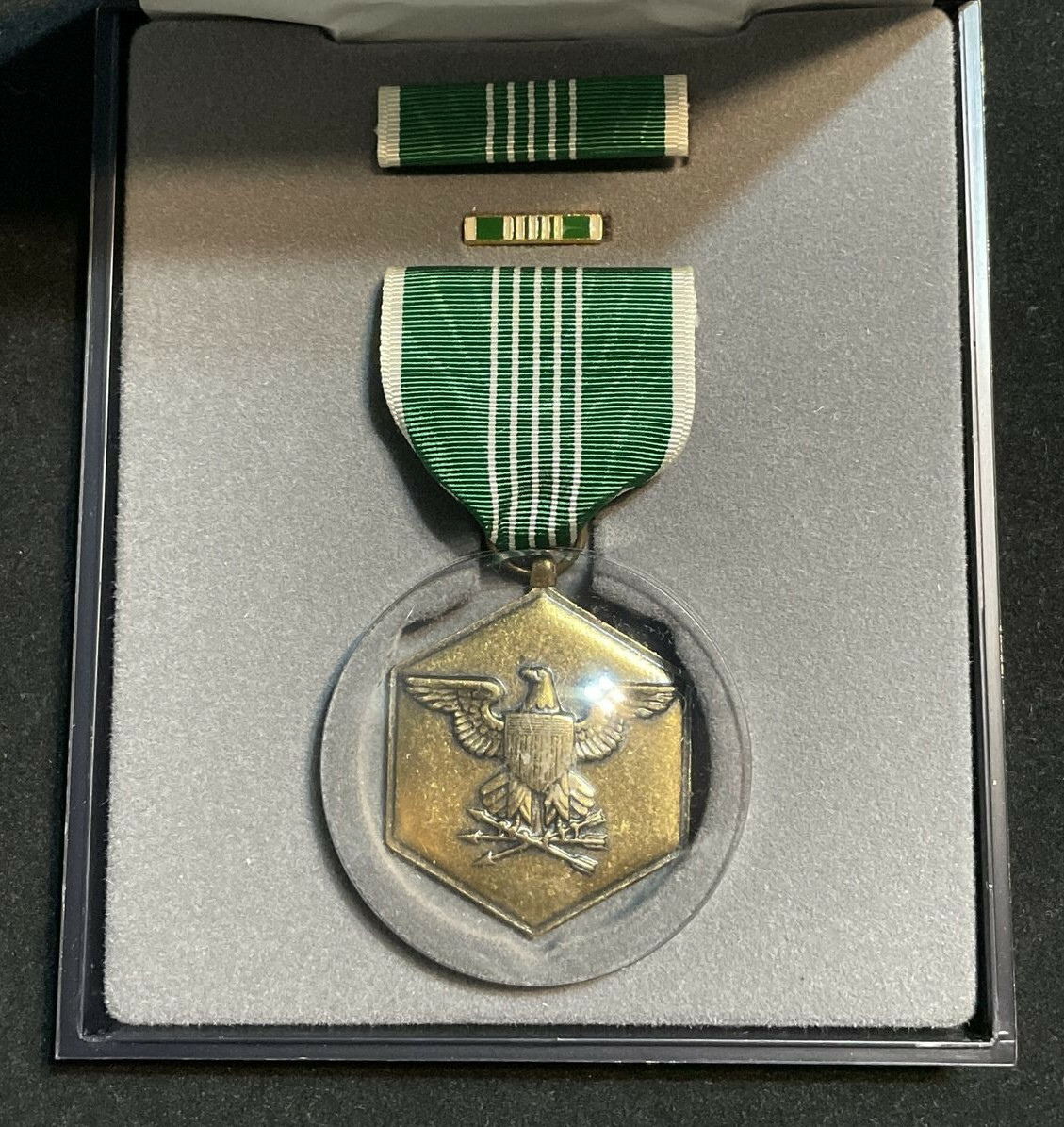 United States of America Military Merit Green Ribbon Medal With Display ...