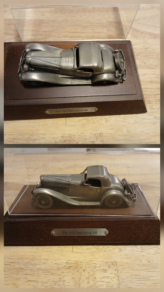 Lot Of 4 Franklin Mint Pewter Miniature Classic Cars Wood Based Acrylic ...