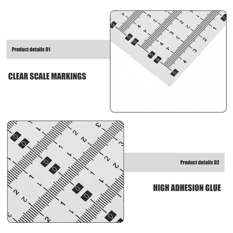 2 Set Measuring Tape Decals Self Adhesive Metric Ruler Measure for ...