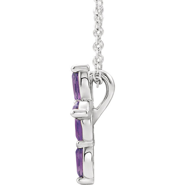 Chatham® Created Marquise Alexandrite Cross 16-18" Necklace In 14K ...