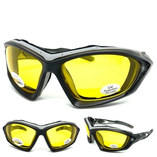 MOTORCYCLE Night Riding Padded Safety Protective SUN GLASSES Eyewear ...