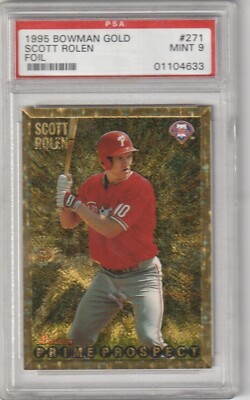 Scott Rolen 1995 Bowman #271 GOLD Foil Rookie Card PSA 9 MINT Only 7 ...