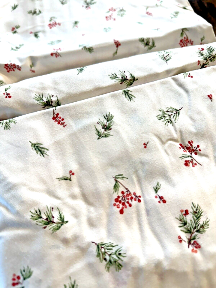 Ralph Lauren NEW QUEEN Sheet Set Holly Berry MacKenzie 4PC Cream ...