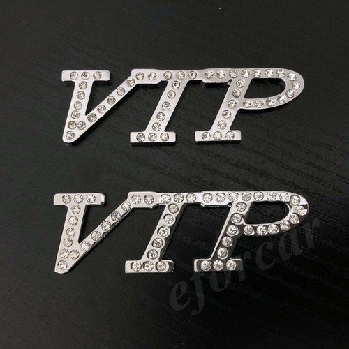 2pcs Metal Chrome Diamond VIP Luxury JDM JP Car Rear Emblem Badge Decal ...