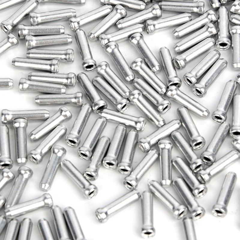 100 Pcs Bike Cable End Caps Aluminum Alloy Cable End Crimps Brake Cable ...