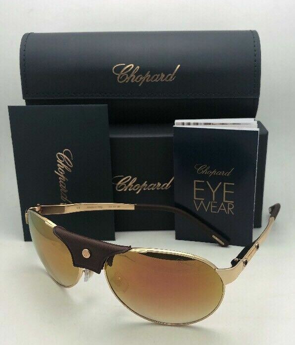 New CHOPARD Sunglasses SCH 974 08FC 60-16 135 Rose Gold Brown Aviator w/ Mirror | eBay