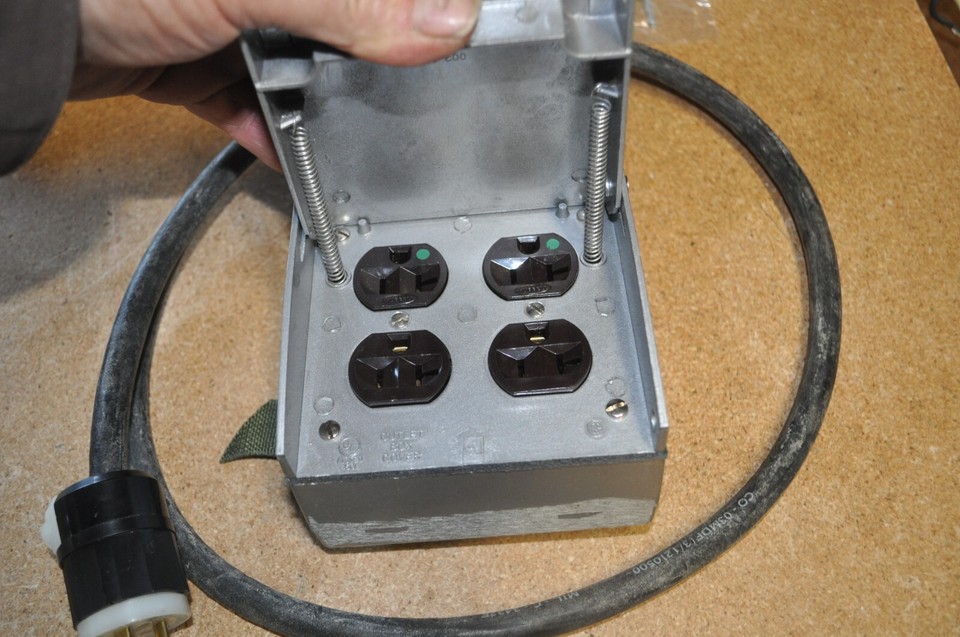 Bell Outdoor OUTLET BOX WITH HUBBELL 20 AMP RECEPTACLES 4 FOOT POWER ...