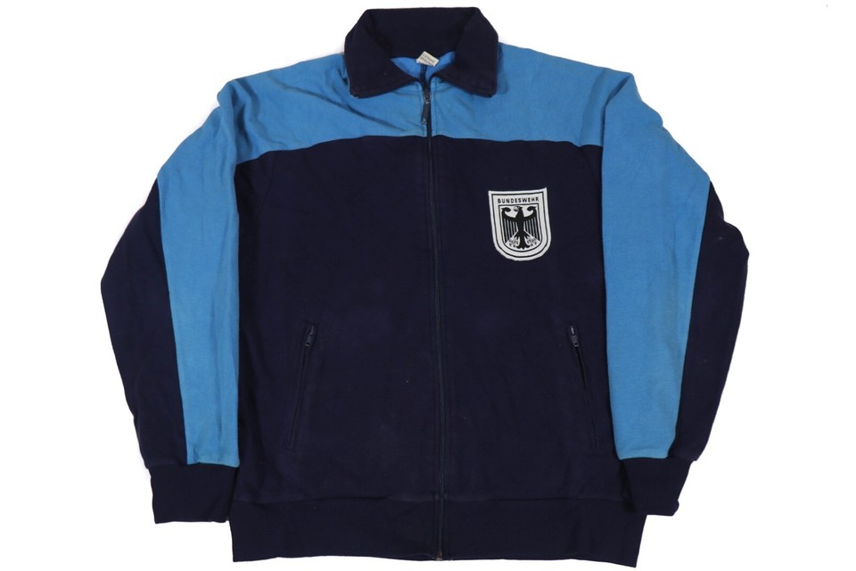 XLarge (54)- German Army Bundeswehr Blue PT Sports Jacket Pullover ...