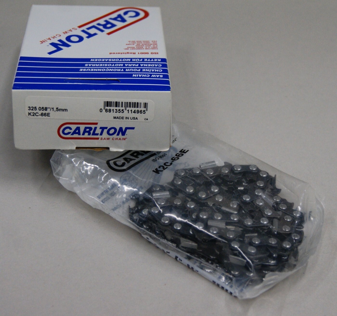 Genuine Carlton USA Made Chainsaw Chain K2C-66E, 66 Drive Link, 325 ...