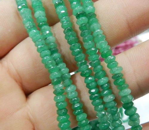 Beautiful 2x4mm Faceted Natural Emerald Abacus Gems Loose Beads 15"AA ...