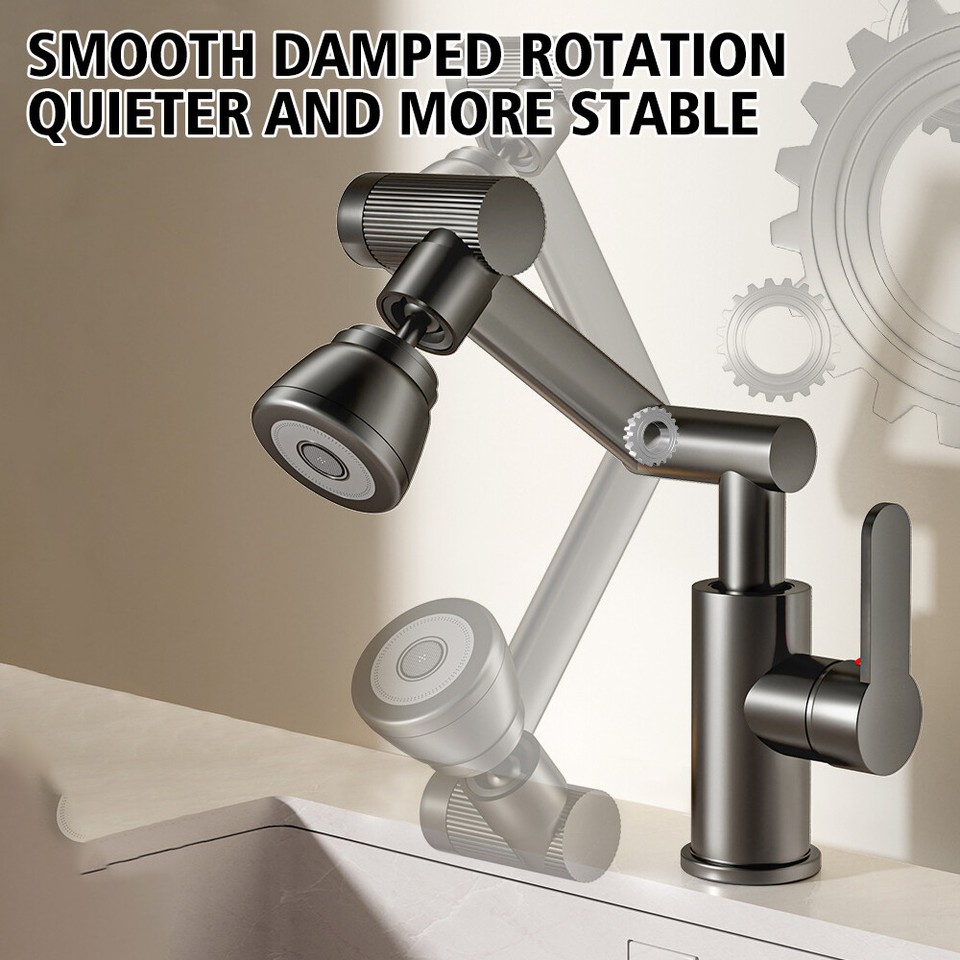 Kitchen Sink Faucet 1080° Swivel Robotic Arm Single Handle Sprayer ...
