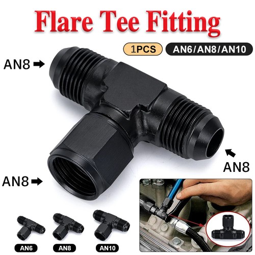 1 Pcs Flare Tee T-Piece Fitting AN6/AN8/AN10 Female/Male Swivel On Side ...