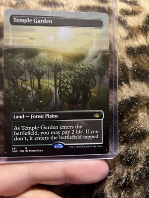 Magic MTG Temple Garden Forest Plains Land Borderless Unfinity 281 ...