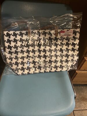 Thirty-One Modern Tote Houndstooth Pebble Black and White | eBay