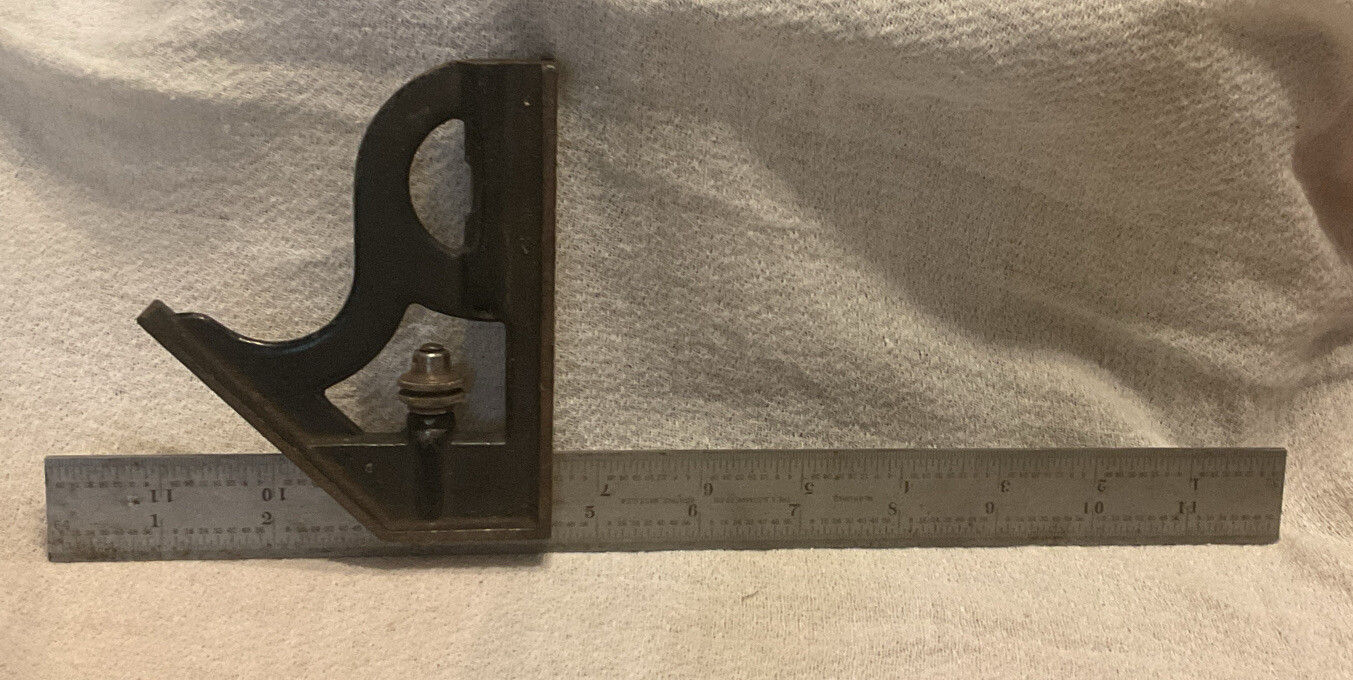 Vintage L. S. STARRETT CO. No. 4R Grad Combination Square Ruler 12 ...