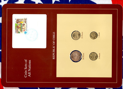 Coin Sets of All Nations Chile w/card 1988-1993 50 Pesos 1993 10 Pesos ...