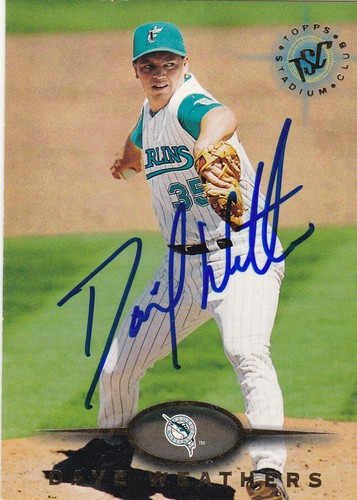 DAVID WEATHERS MIAMI MARLINS SIGNED CARD REDS BREWERS METS YANKEES ...