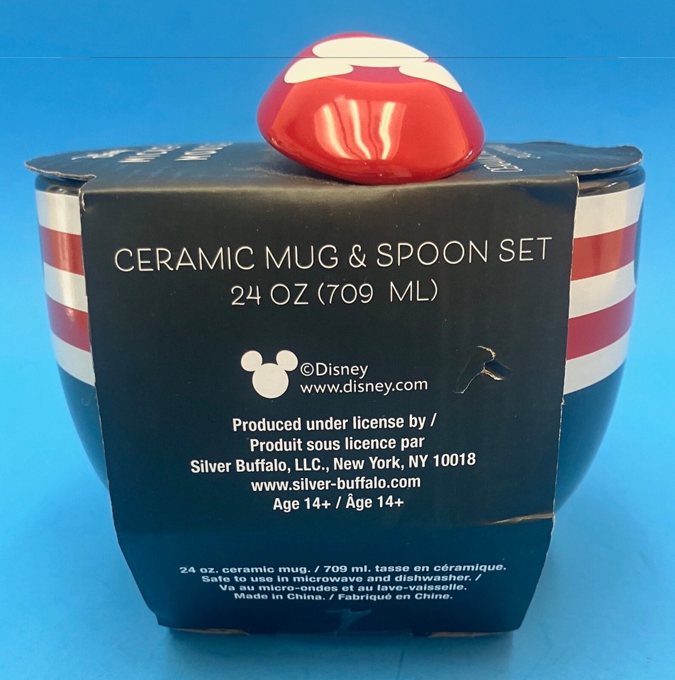 Disney Mickey Mouse Ceramic Mug And Spoon Set 24oz. NEW | eBay