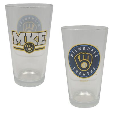 Licensed MLB Letterman 16oz Pint Glass (Milwaukee Brewers) | eBay