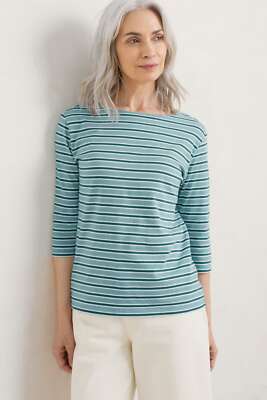 Seasalt Women's - blue Sailor 3/4 Sleeve Top in GOTS-Certified Organic ...