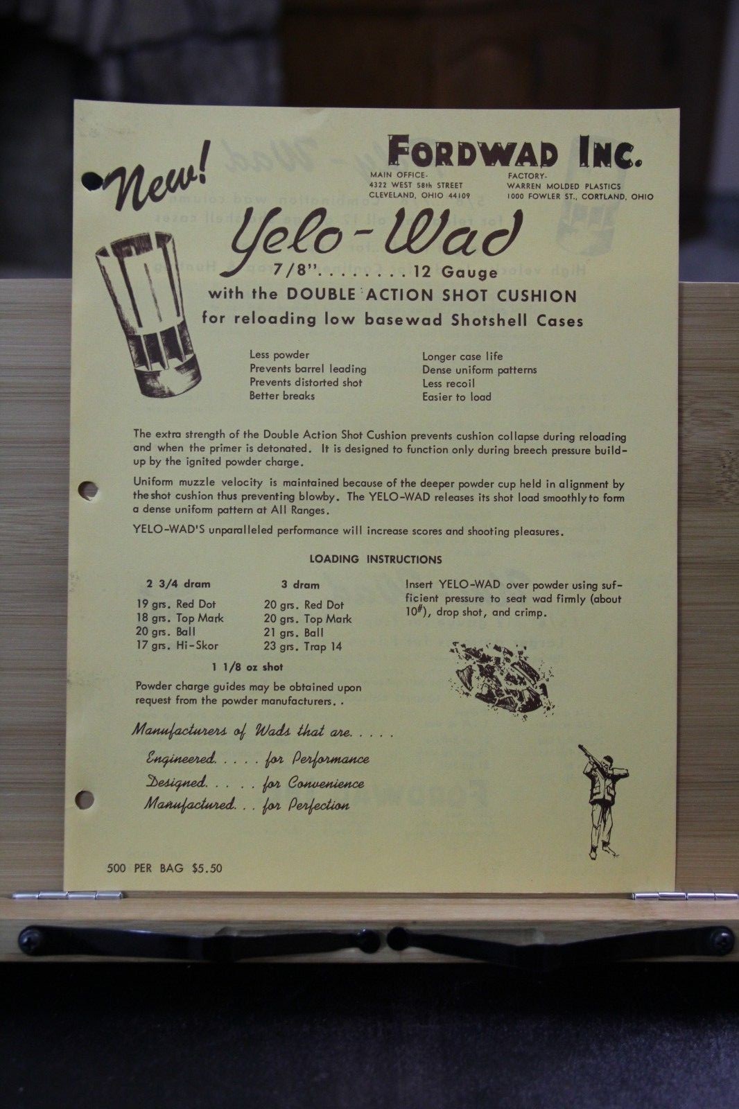 Brochure FordWad Inc. Yelo-Wad Poly-Wad Uni-Wad Cortland Ohio OH ...