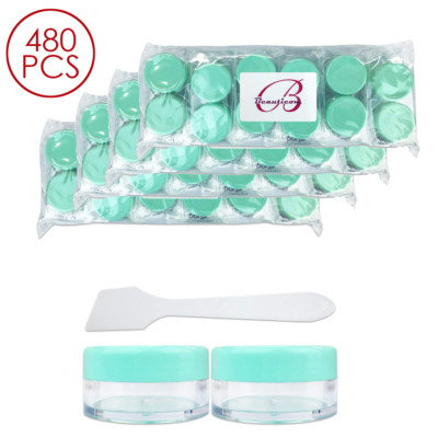 480PCS 10G/10ML Makeup Cream Cosmetic Green Sample Jar Containers with ...
