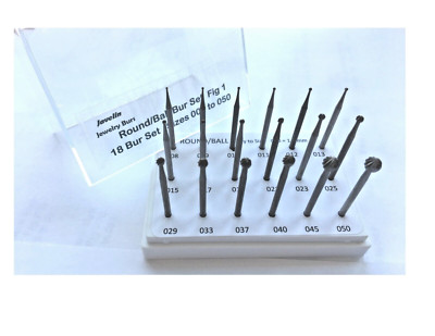 JEWELRY ROUND BUR SET 18 PCS .8 TO 5.0 mm FIG 1 QUALITY BURS FOR ...