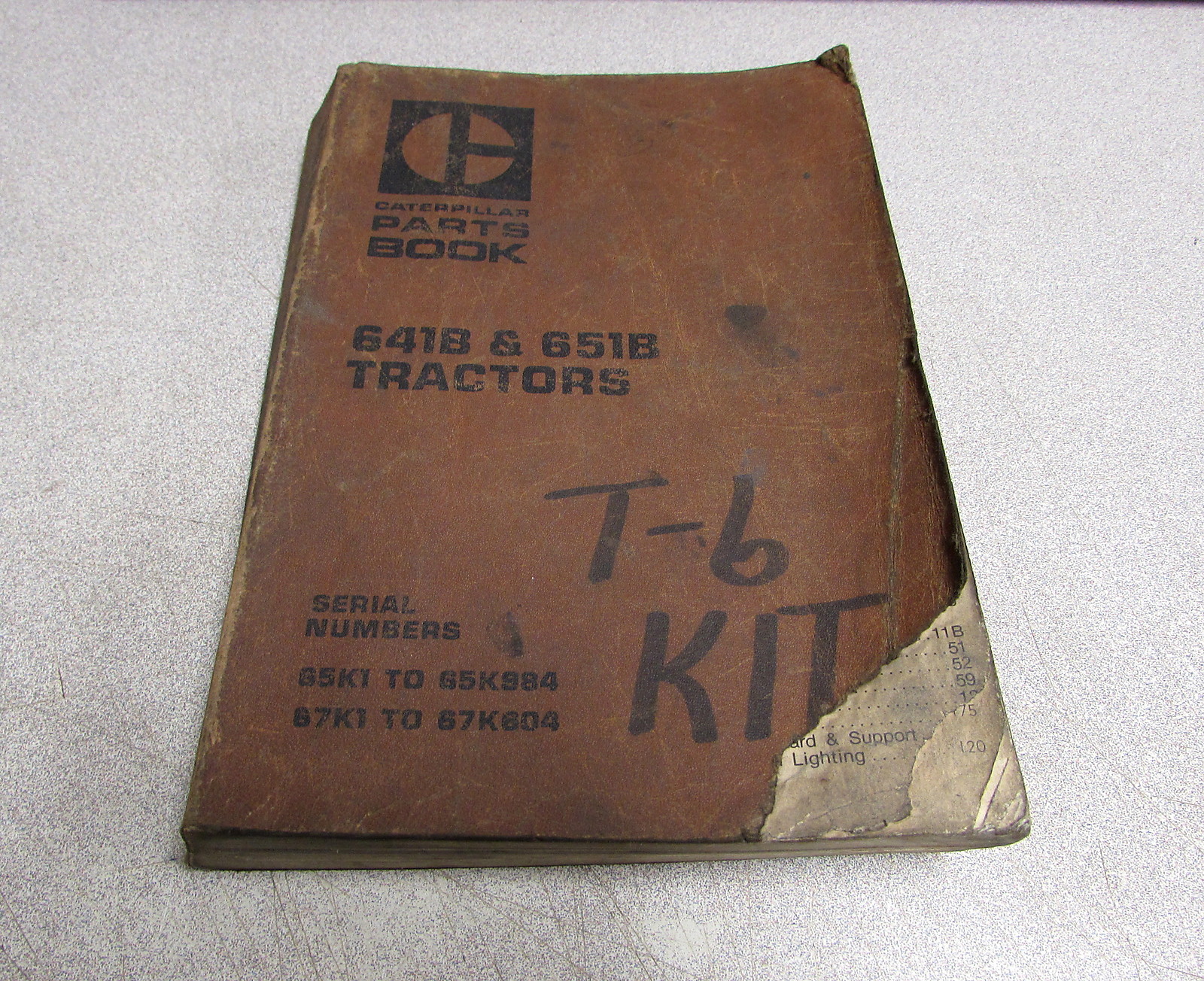 Caterpillar Cat 641B & 651B Tractors Parts Catalog Manual 65K 67K ...