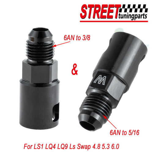 Fuel Rail Adapter AN6 Fittings 5/16&3/8 For LS1 LQ4 LQ9 Ls Swap 4.8 5.3 ...