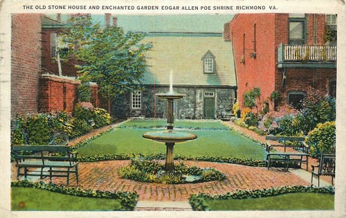 Postcard Edgar Allen Poe Shrine Stone House Enchanted Garden VA 1931 | eBay