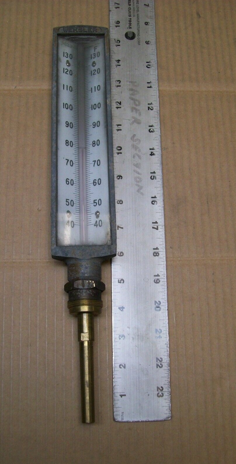 VINTAGE WEKSLER TEMPERATURE GAUGE 40-130F FREEPORT NY | eBay