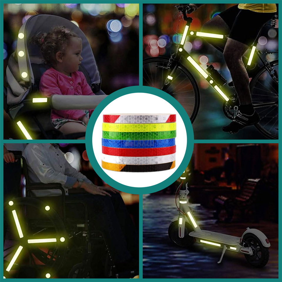 8M Reflective Tape Fluorescent Bike Bicycle Car Safety Reflective ...