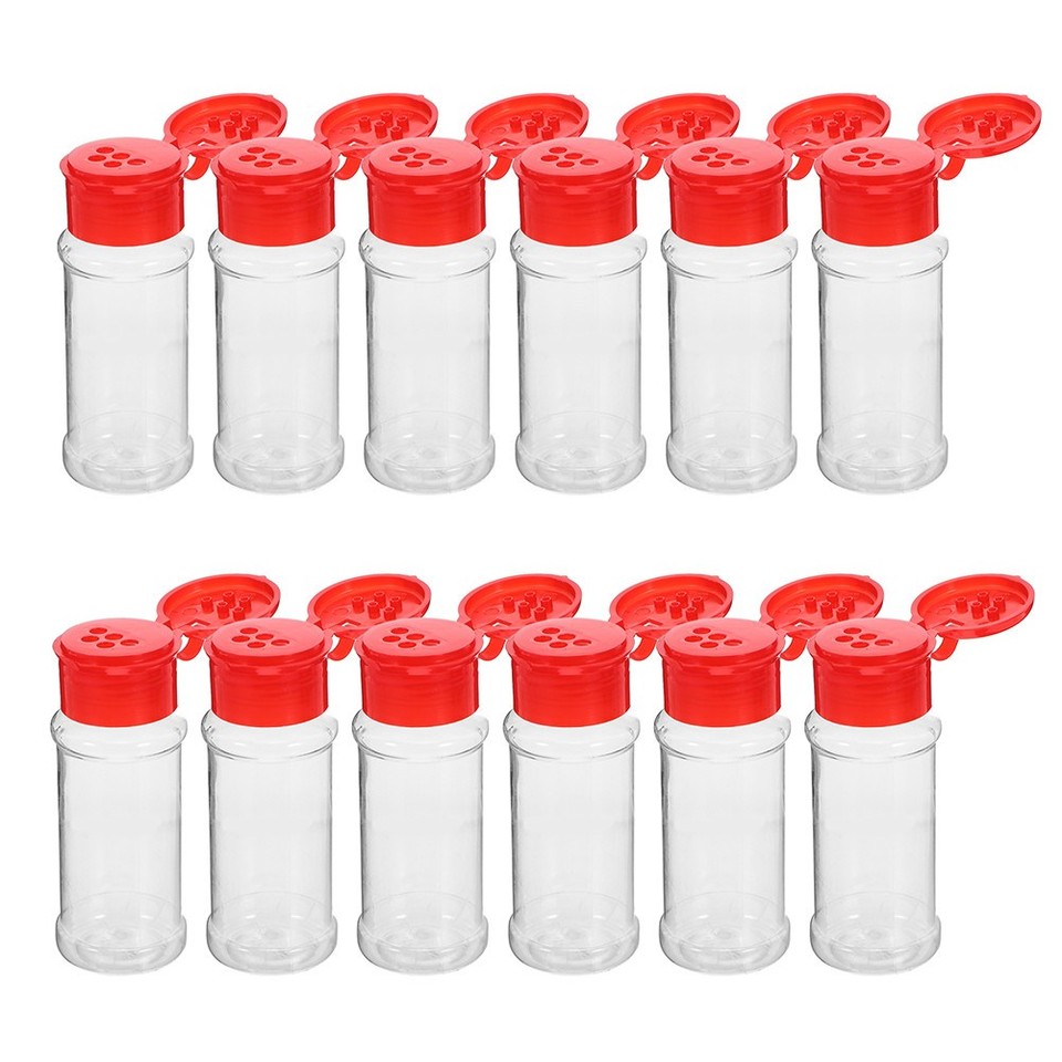 12 Pcs Plastic Salt Shaker Kitchen Seasoning Containers Cooking Bottle ...