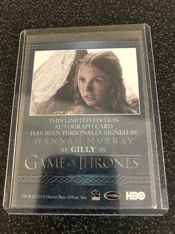 2014 Game of Thrones Season 3 AUTO Hannah MURRAY as GILLY Blue | eBay