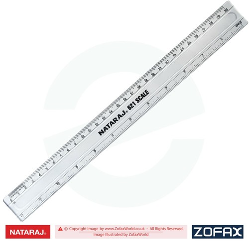 NATARAJ 621 Scale 30cm/300mm/12"inch Clear Plastic High Quality Strong ...