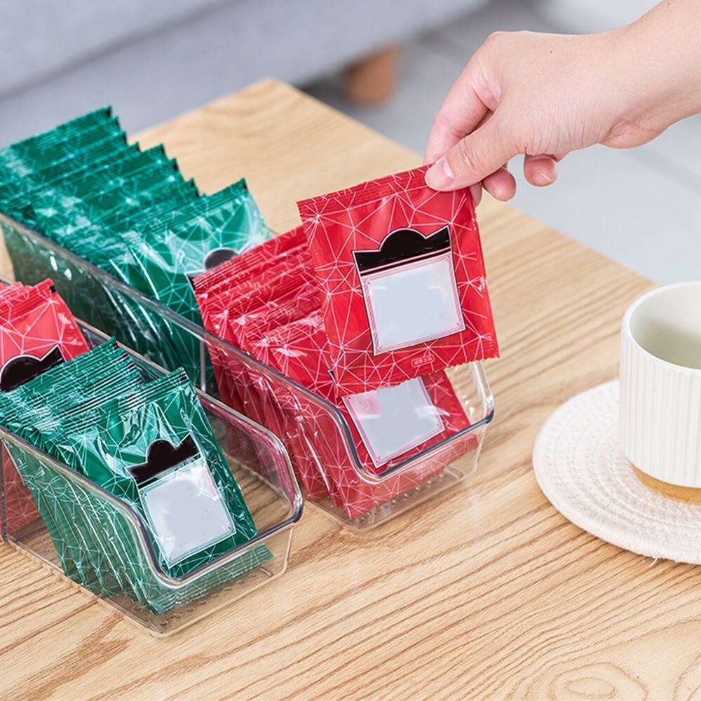 Plastic Tea Bag Organizer 2 Divided Section Tea Packet Drawer Kitchen ...