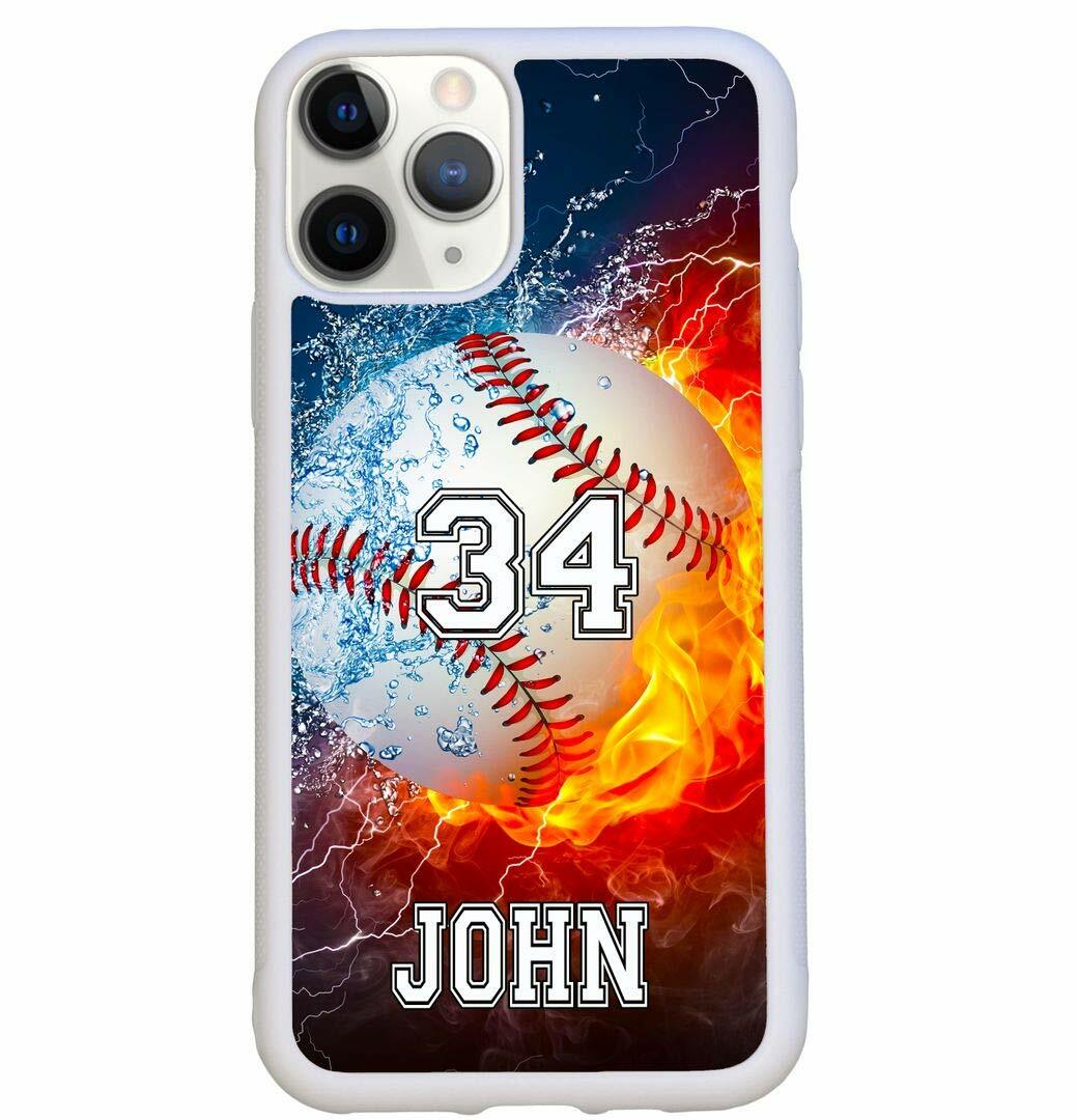 PERSONALIZED NAME NUMBER THUNDER BASEBALL PHONE CASE FOR IPHONE 11 XS ...