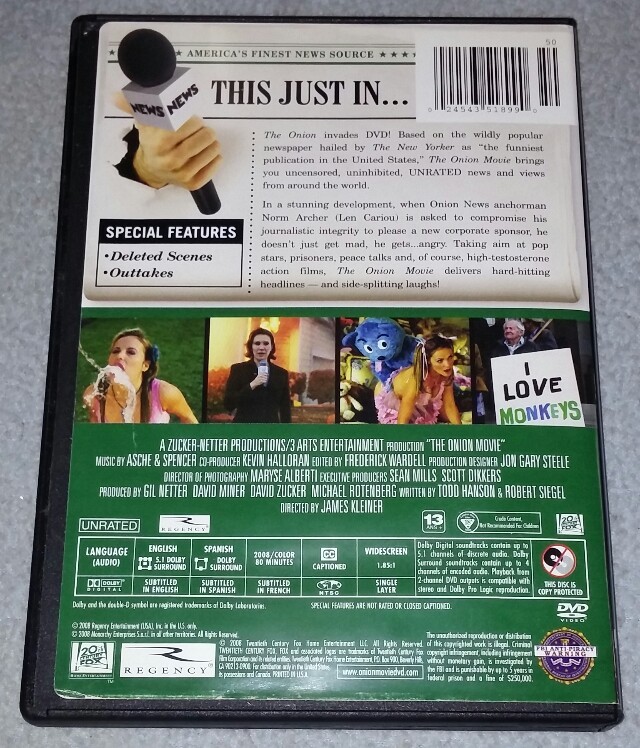 The Onion Movie (DVD, Sensormatic) *RARE opp 24543518990| eBay