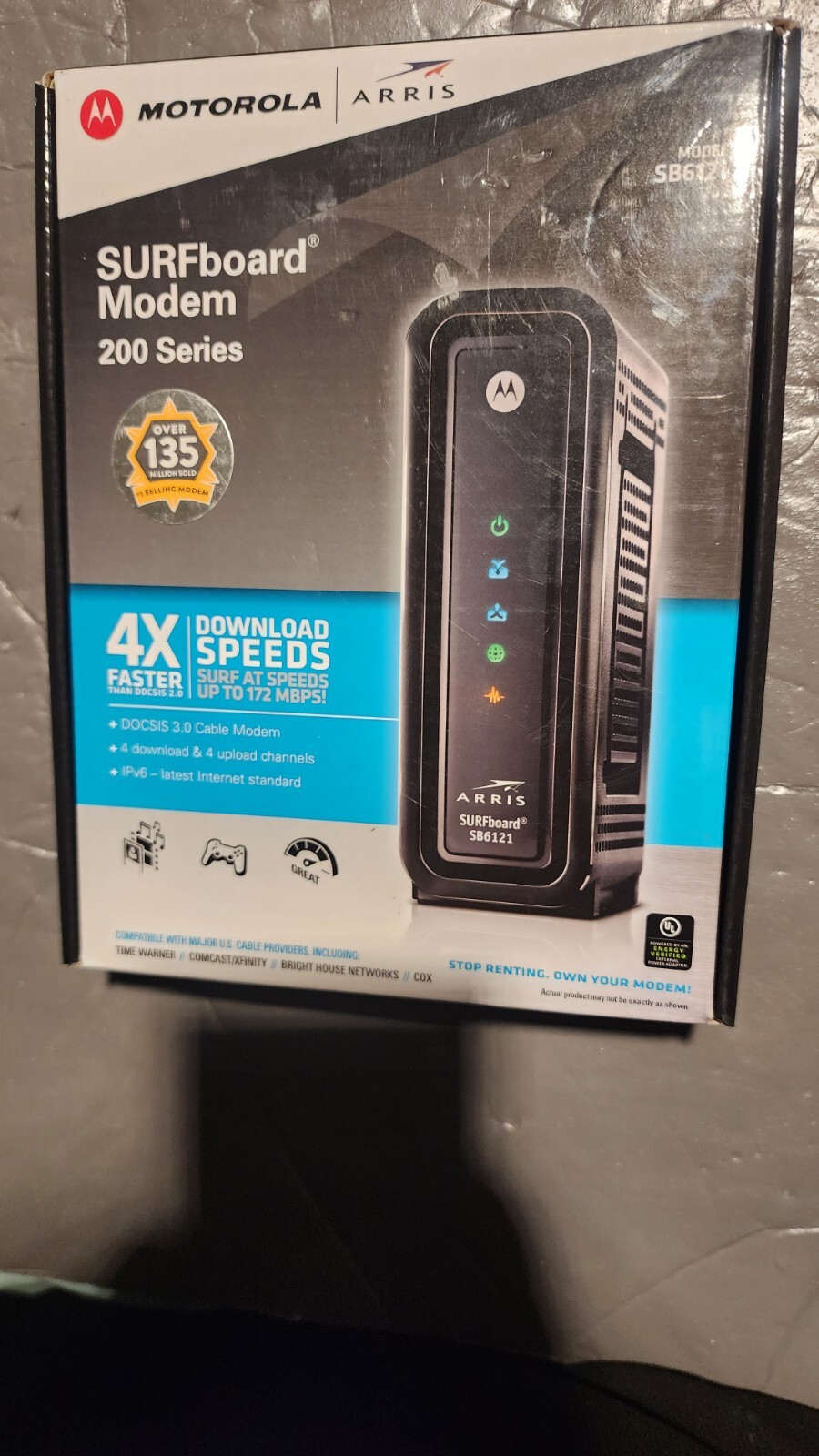 New Motorola SB6121 SURFboard Extreme High Speed Cable Modem DOCSIS 3.0 ...