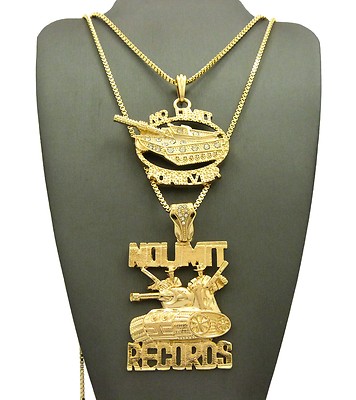 NO LIMIT FOREVER & NO LIMIT RECORDS PENDANT &BOX CHAINS NECKLACE SET ...