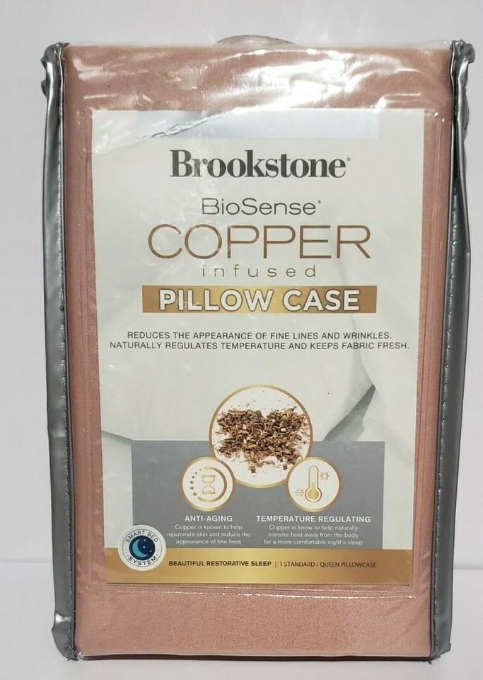 Standard Pillowcase, Brookstone BioSense Copper Infused Pillow Case 2 ...