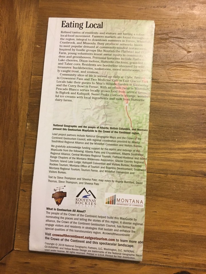 National Geographic Geotourism Map Guide Crown of the Continent Alberta ...