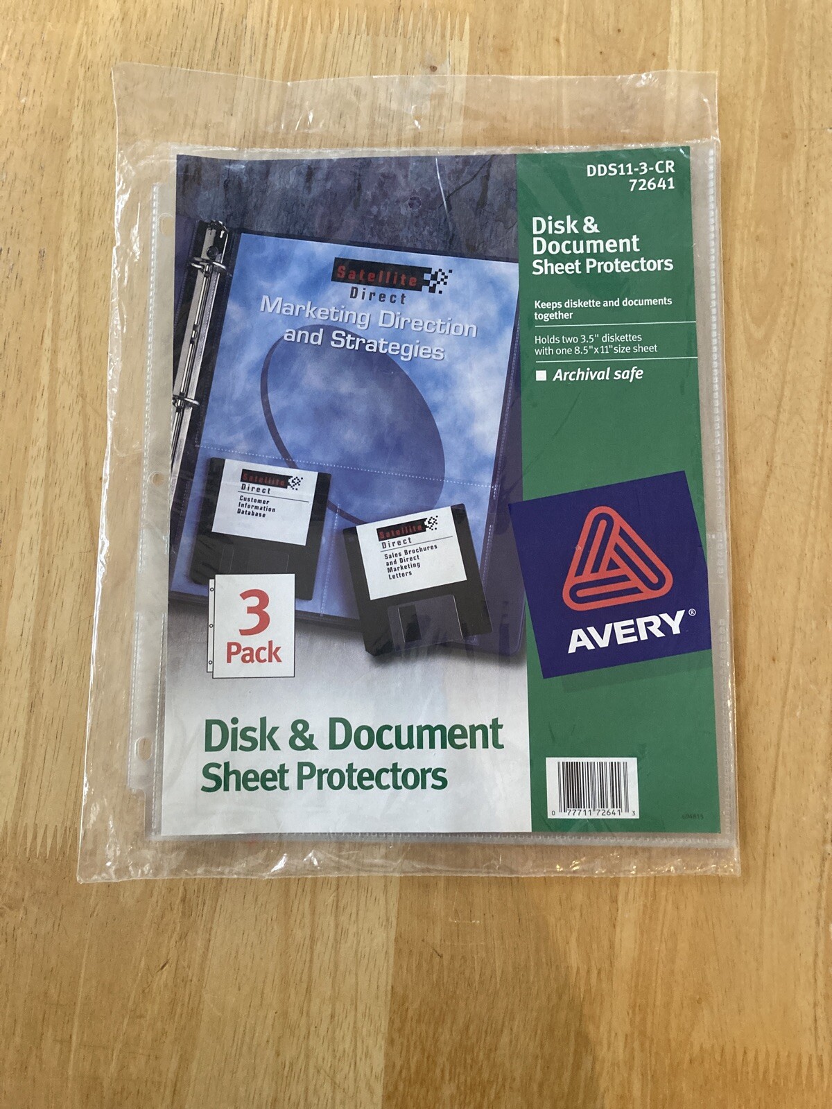LOT OF 2-AVERY DISK & DOCUMENT SHEET PROTECTORS- DDS11-3-CR 72641 -3-PK ...